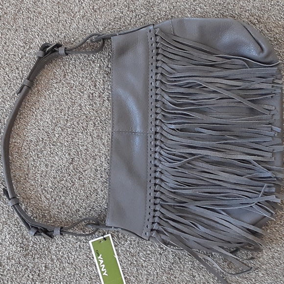orYANY | Bags | Oryany Gray Leather Fringed Shoulder Bag Nwt | Poshmark